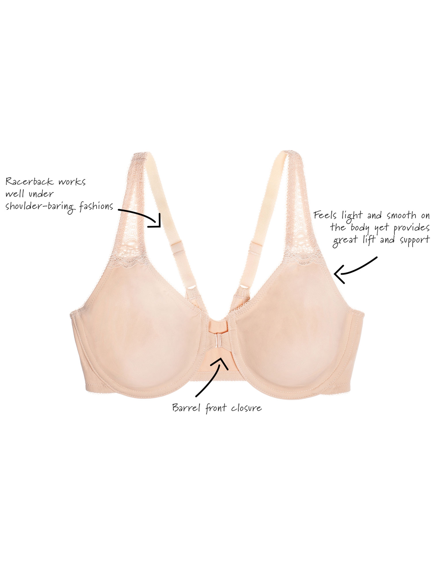 Wacoal 851311 Soft Embrace Front Close Racerback Bra | eBay